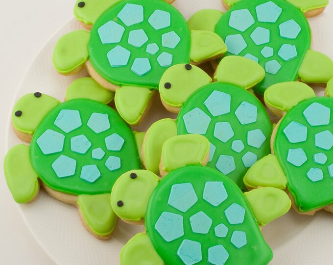 Sea Turtle Summer Time Beach Decorated Cookies 1 Dozen Cookies - Etsy