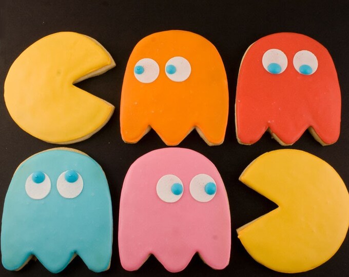 Pac Man Sugar Cookies (12 Cookies, Bagged and Bowed) - Etsy