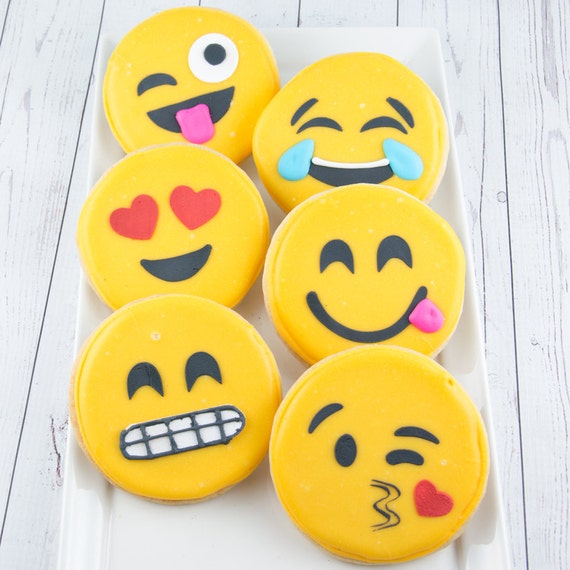 Emoji Cookies (3.75" size, bowed) - Ships 4/10/23 or will Delay up to ...