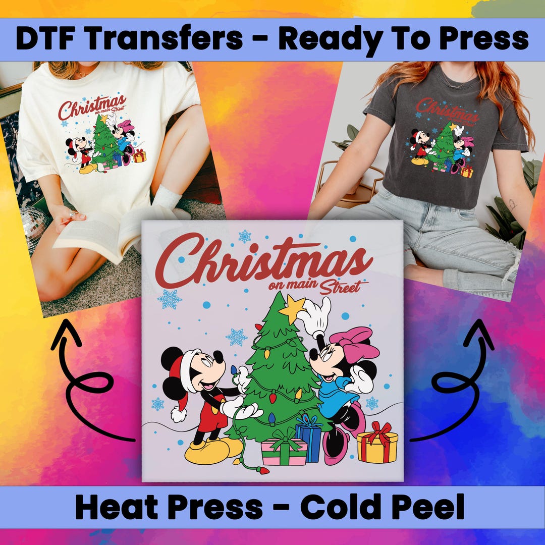 Christmas on Main Street Tree DTF Transfer, DTF Transfers Ready for ...