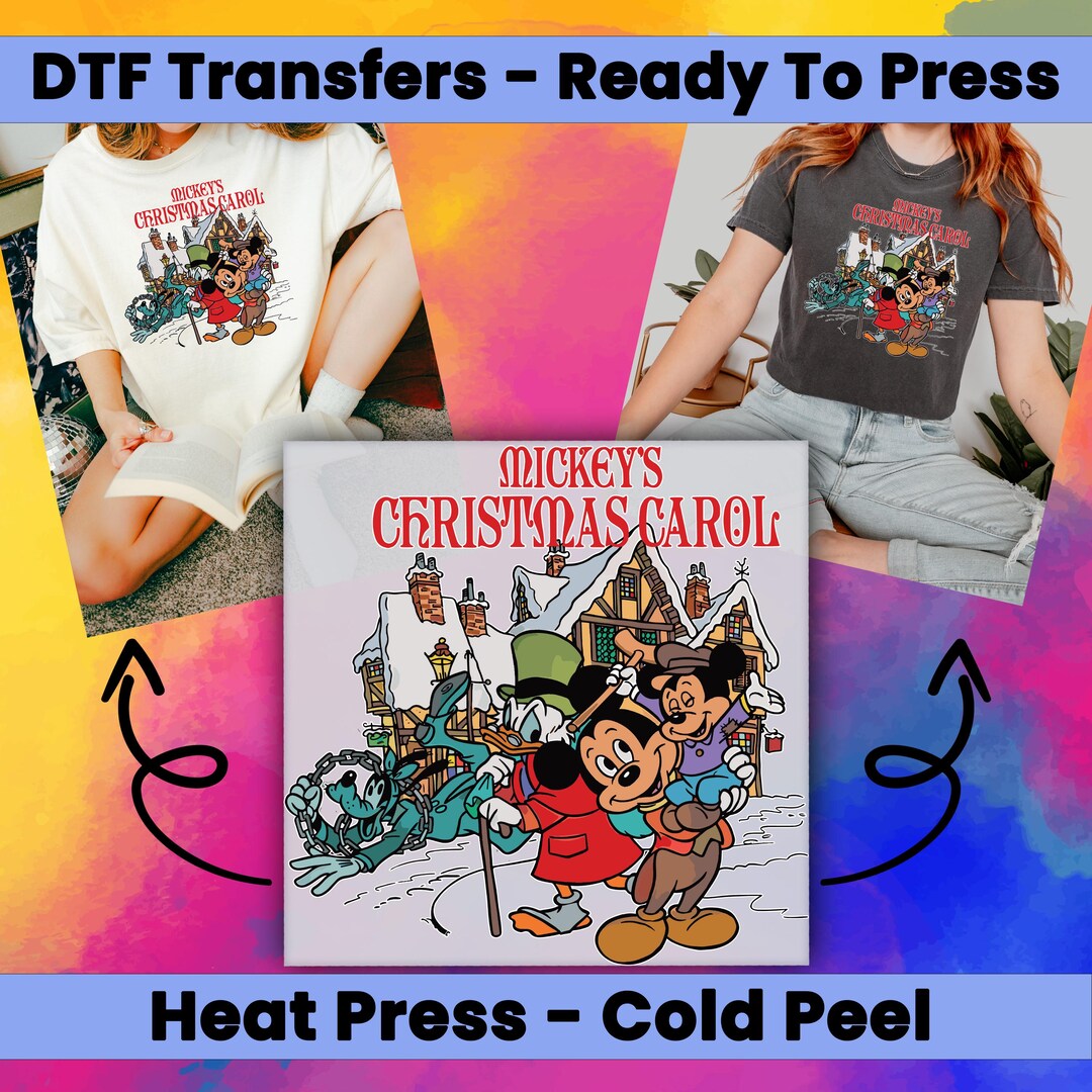Mickey's Christmas Carol, DTF Transfers Ready for Press, DTF Prints ...