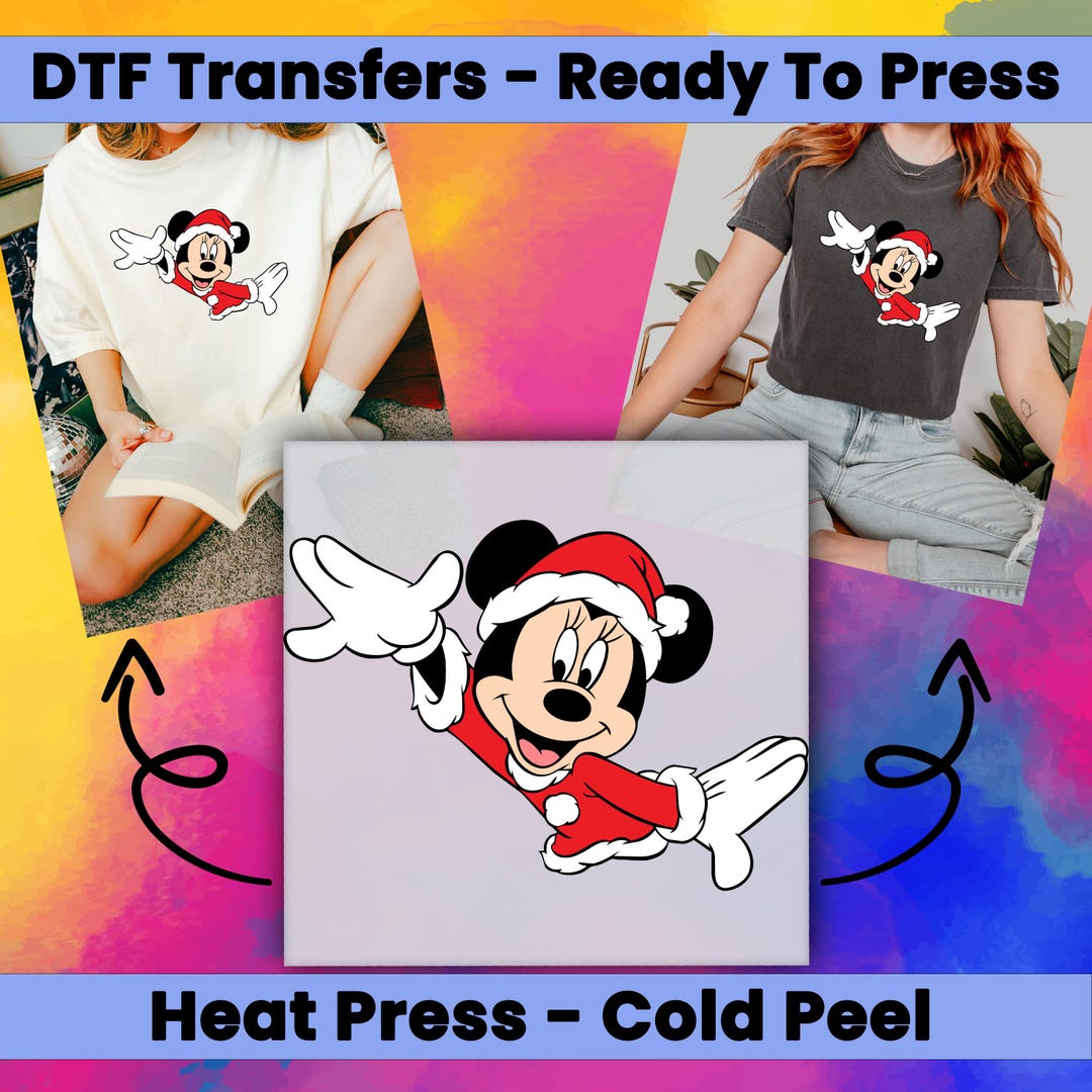 Disney Minnie Christmas Cheer, DTF Transfers Ready for Press, DTF ...