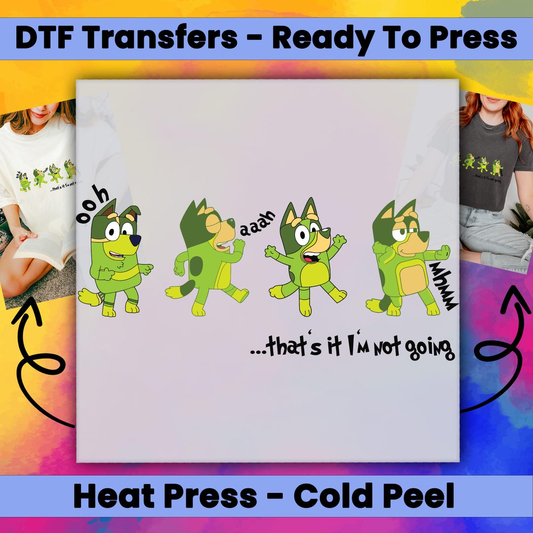 Grinch Bluey, DTF Transfers Ready for Press, DTF Prints, Dtf Transfer ...