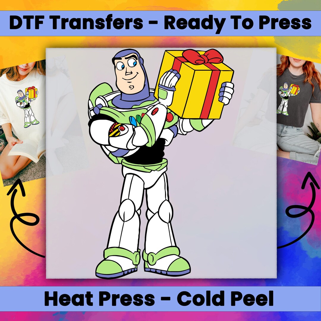 Buzz Lightyear Christmas Gift, DTF Transfers Ready for Press, DTF ...