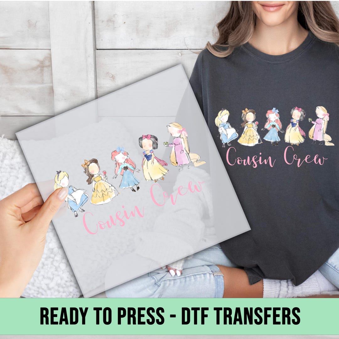 Disney Princess Cousin Crew DTF Transfer, Family Gift Ready to Press,cousin Vacation DTF Print ...
