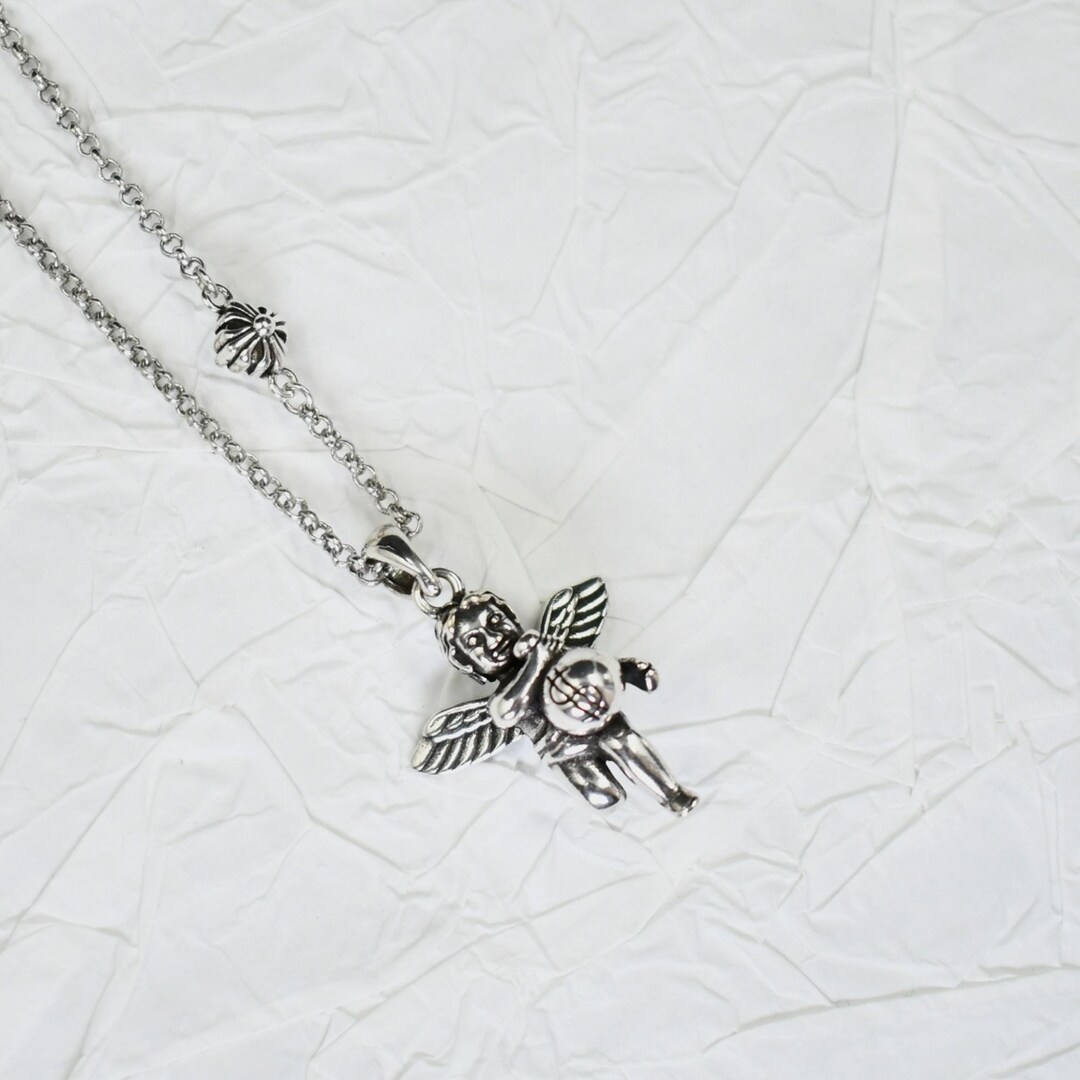 Vintage Angel Money Bag Pendant Necklace – Plated Antique Finish ...