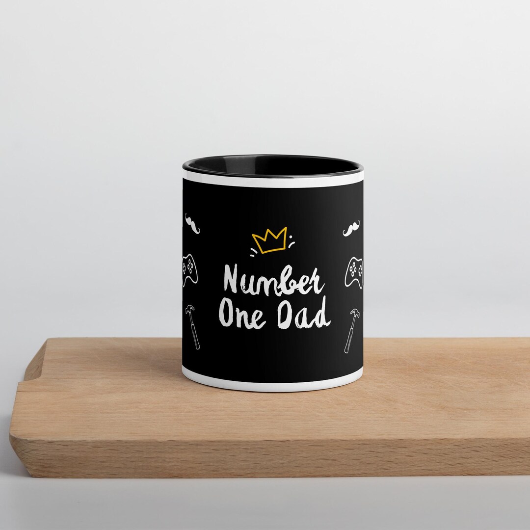 Number One Dad Mug With Colour Inside - Etsy