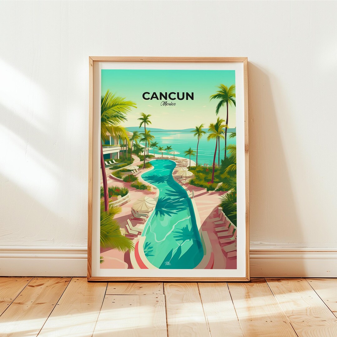 CANCUN Poster, Cancun Art Print, Cancun Travel Poster, Cancun Digital ...