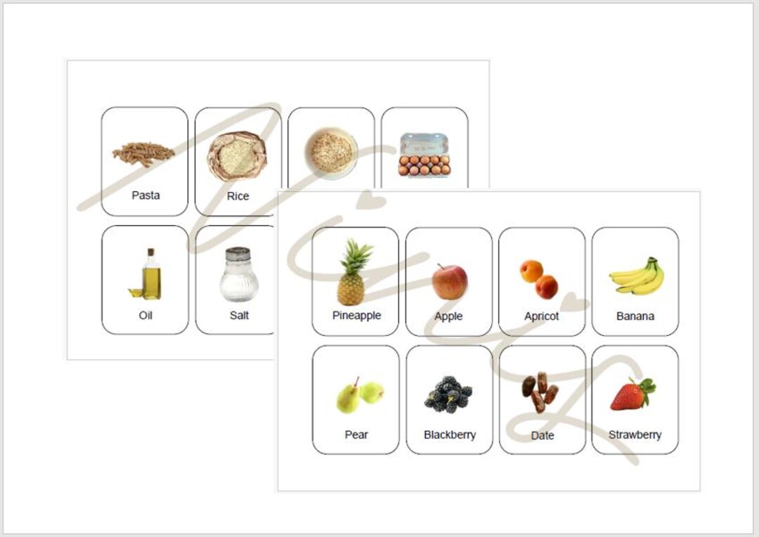 104 Montessori Learning Cards | English | Montessori Shopping Cards ...