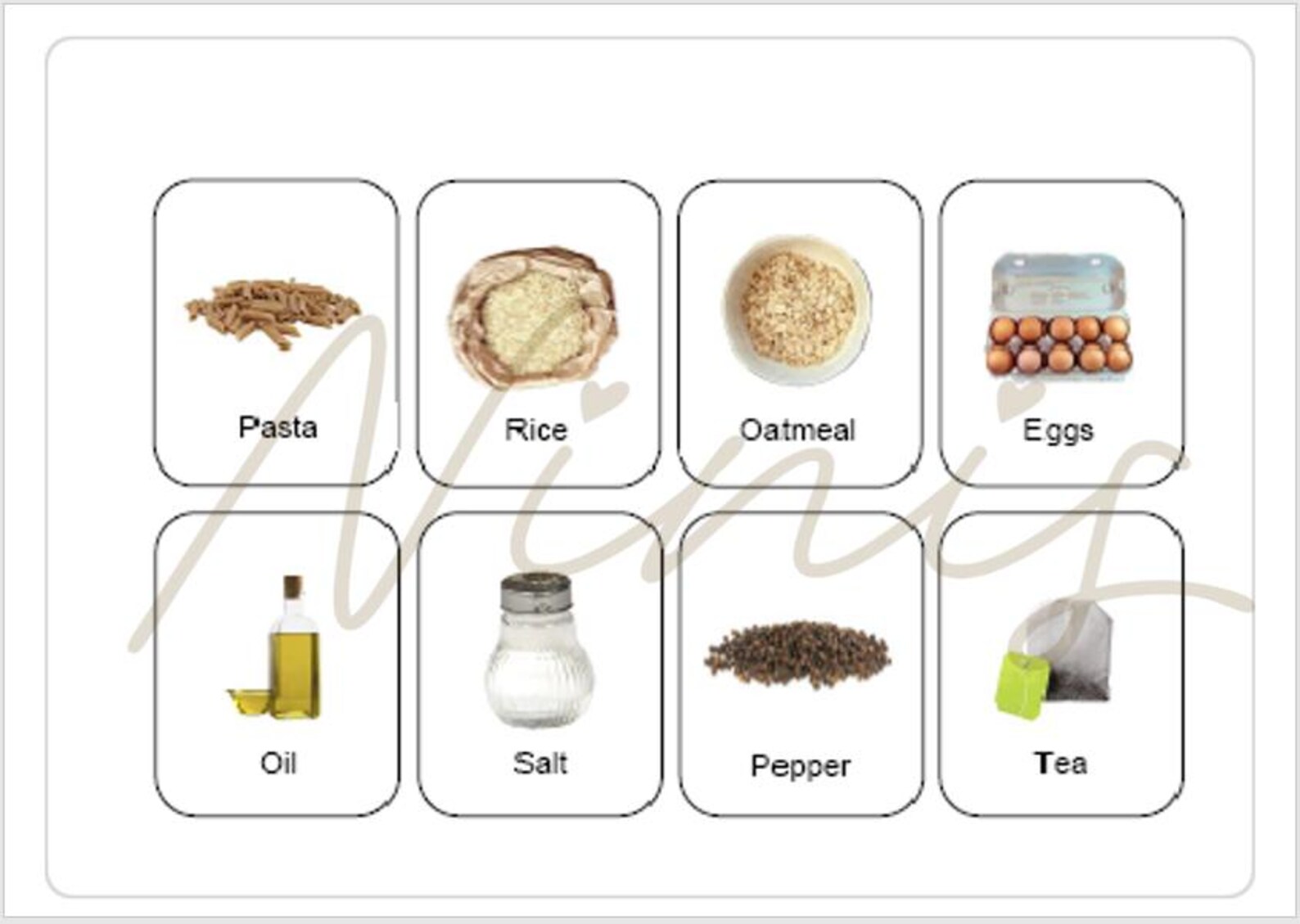 104 Montessori Learning Cards | English | Montessori Shopping Cards ...