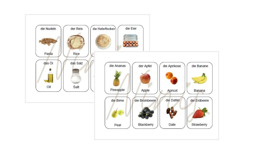 104 Montessori Learning Cards Bilingual | Bilingual | Shopping Cards ...