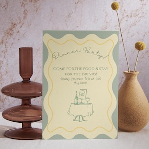 Dinner Party Invitation Template (digital Invite & Editable) - Etsy
