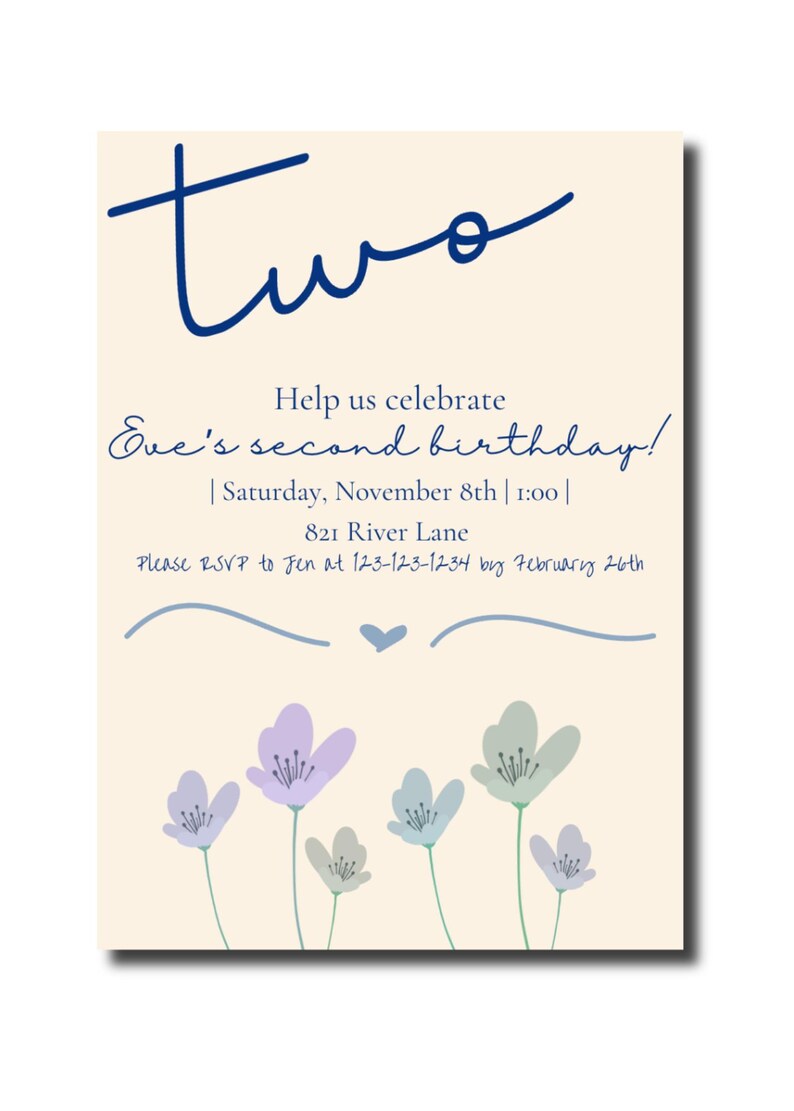 Second Birthday Party Invitation (digital Invite & Completely Editable ...