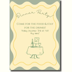 Dinner Party Invitation Template (digital Invite & Editable) - Etsy