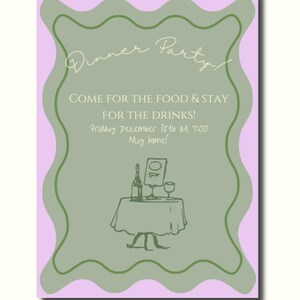 Dinner Party Invitation Template (digital Invite & Editable) - Etsy