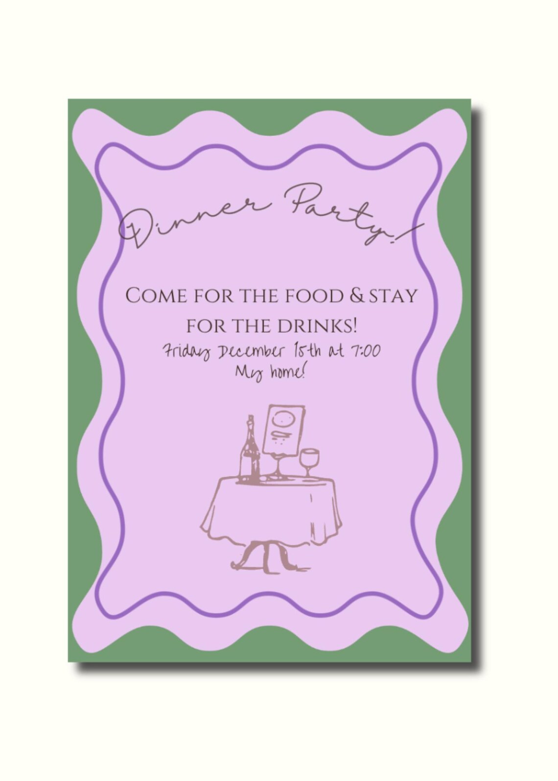 Dinner Party Invitation Template (digital Invite & Editable) - Etsy