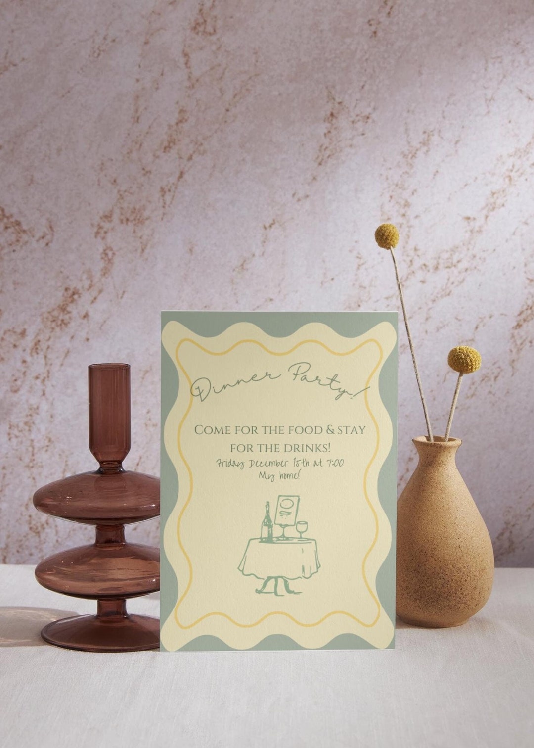 Dinner Party Invitation Template (digital Invite & Editable) - Etsy