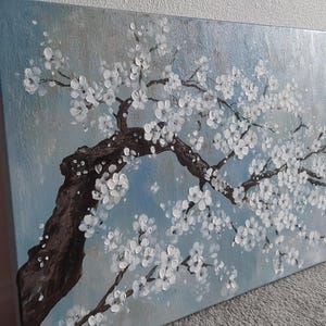 Original Sakura Tree Painting on Canvas, Blooming Sakura Artwork ...