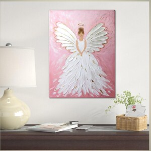Angel Paintings Angel Blessings White Angel Wings Wall Decor Angel on ...