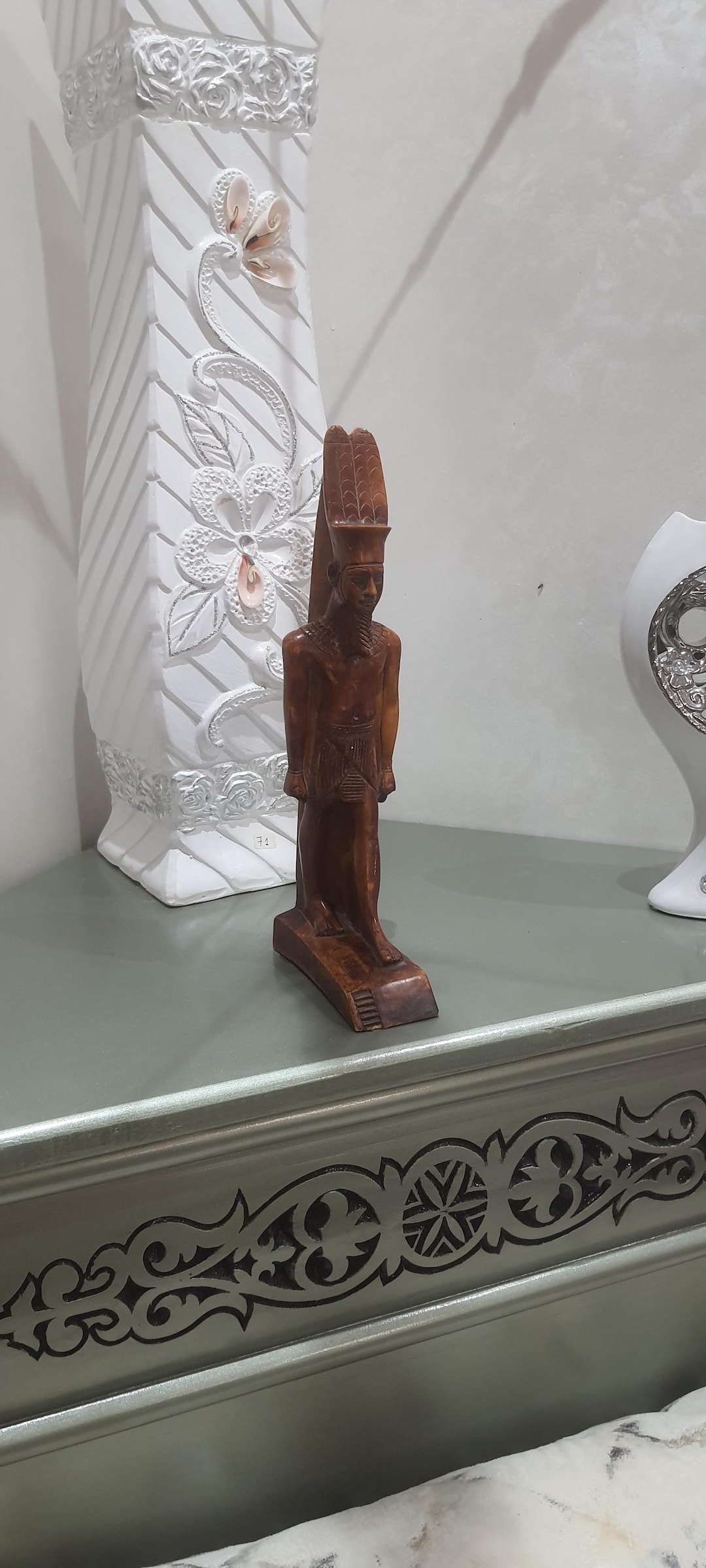 Handmade Ancient Egyptian Pharaoh Statue. Elegant Antique Decor. - Etsy