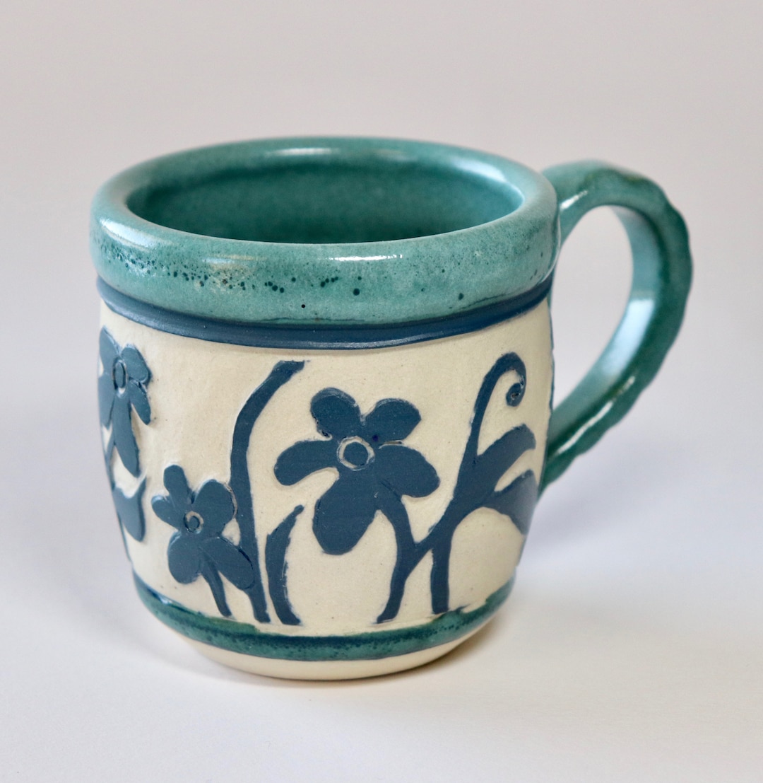 Sgraffito Pottery, Coffee Cup, Flower Mug, Beautiful Pottery, Mugs ...