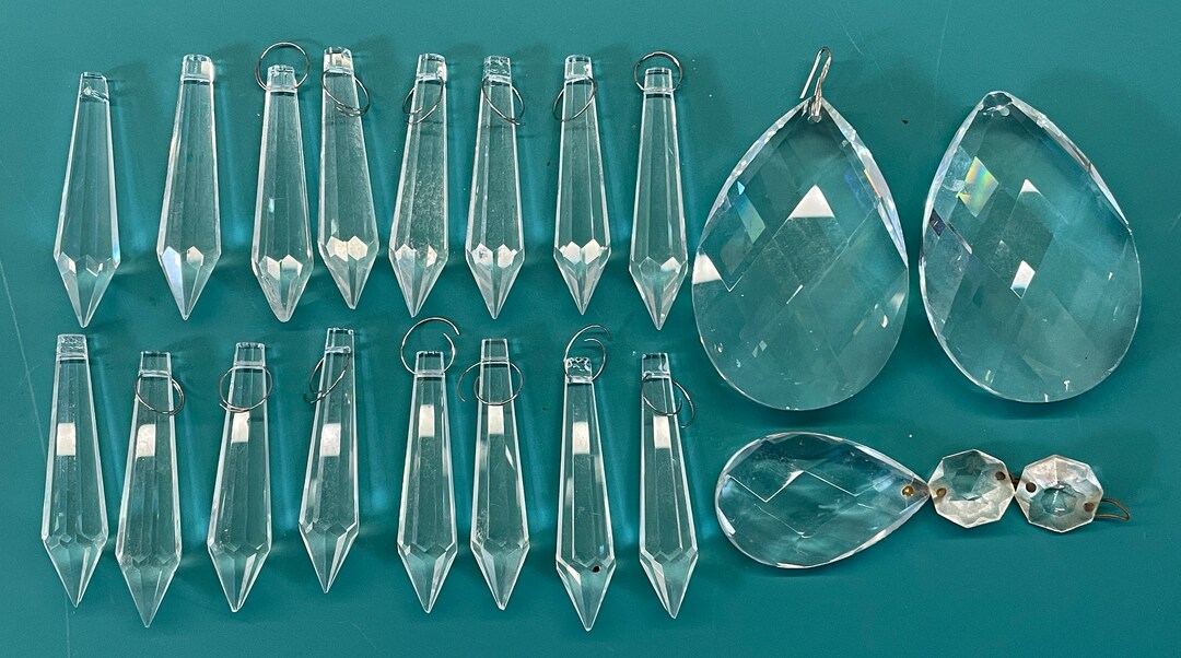 Vintage Glass Chandelier Crystals, Drops, Points, Replacement Crystals ...
