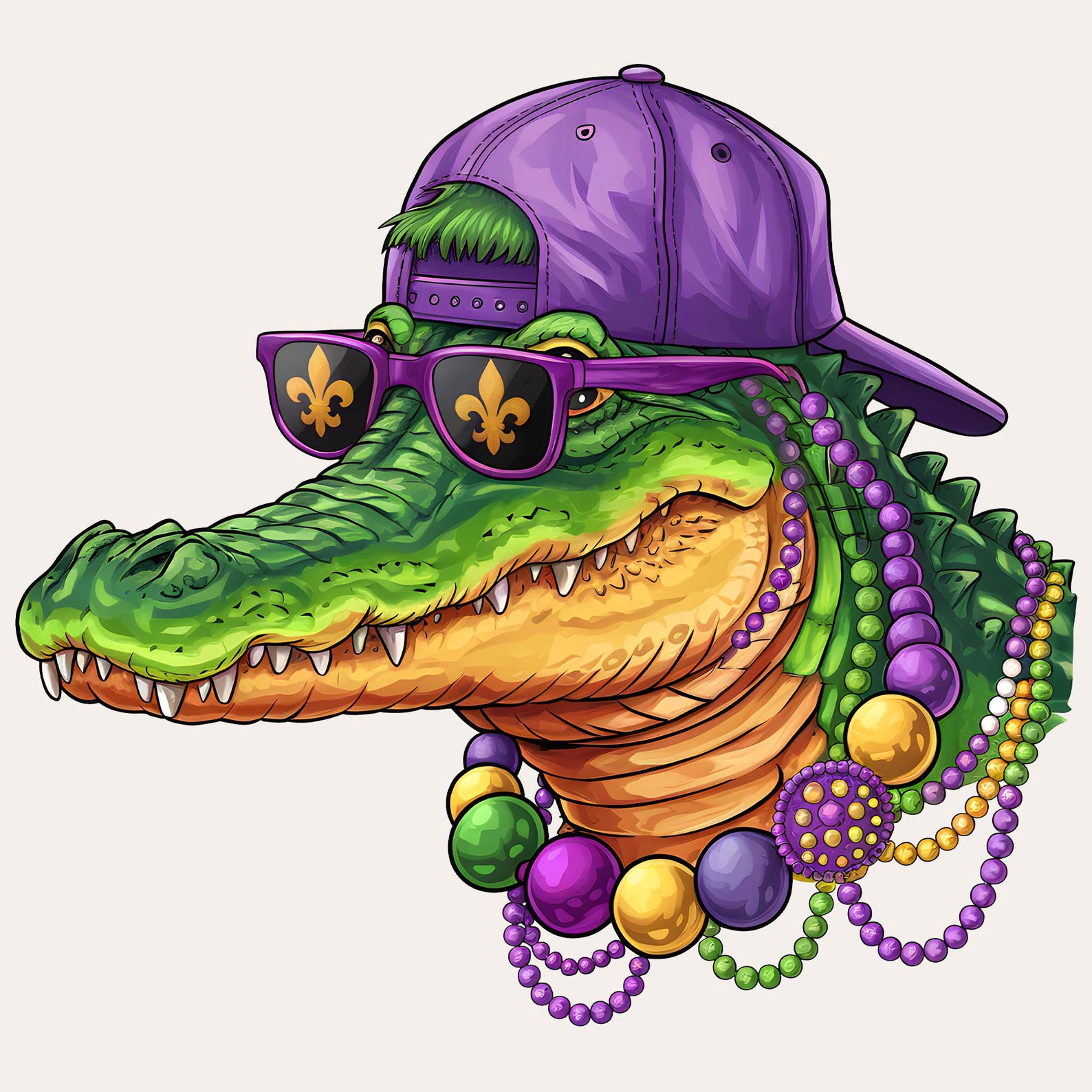 Mardi Gras Alligator PNG | Kids Mardi Gras Sublimation | Gator ...