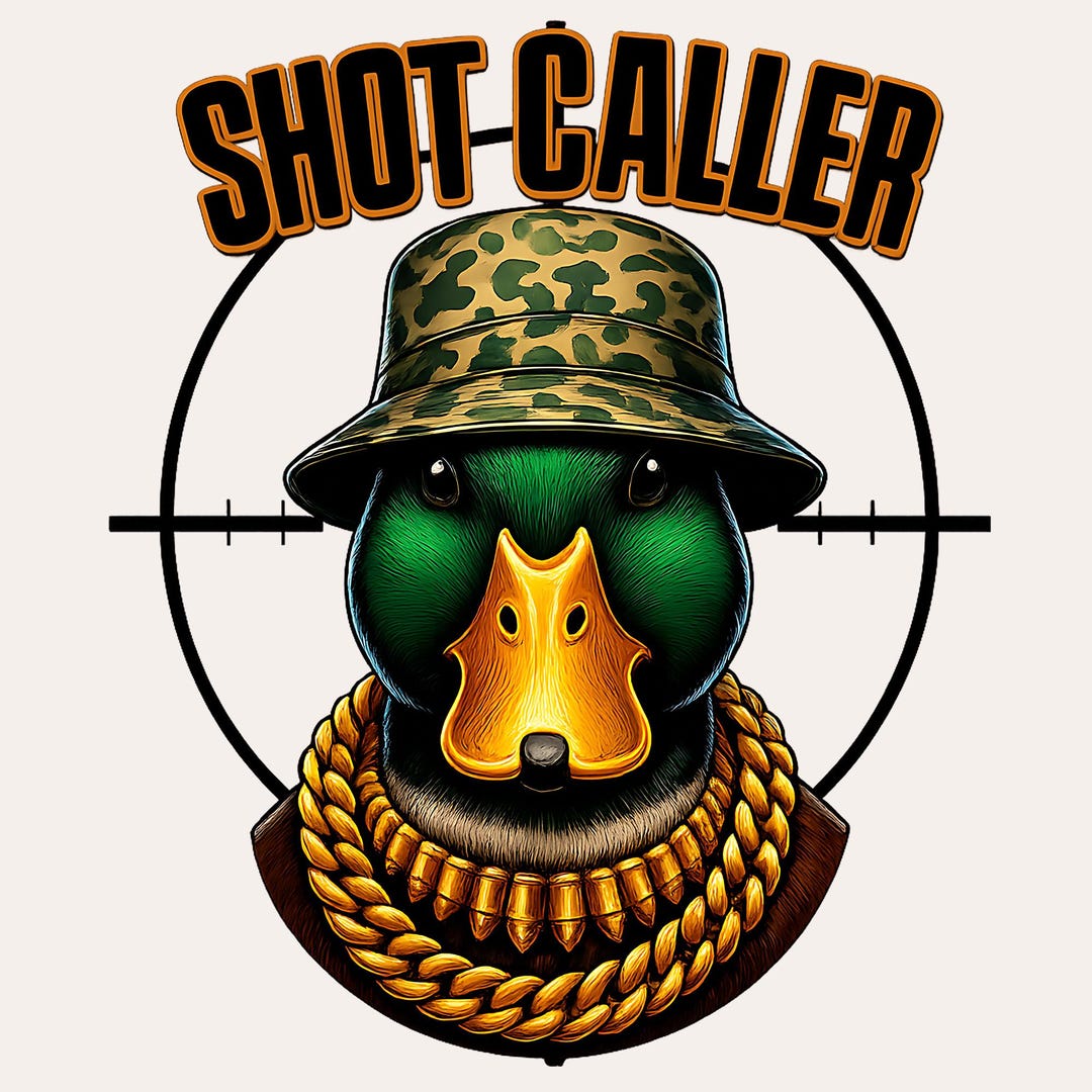 Shot Caller Duck Png | Gangsta Mallard With Chains and Camo Hat | Funny ...