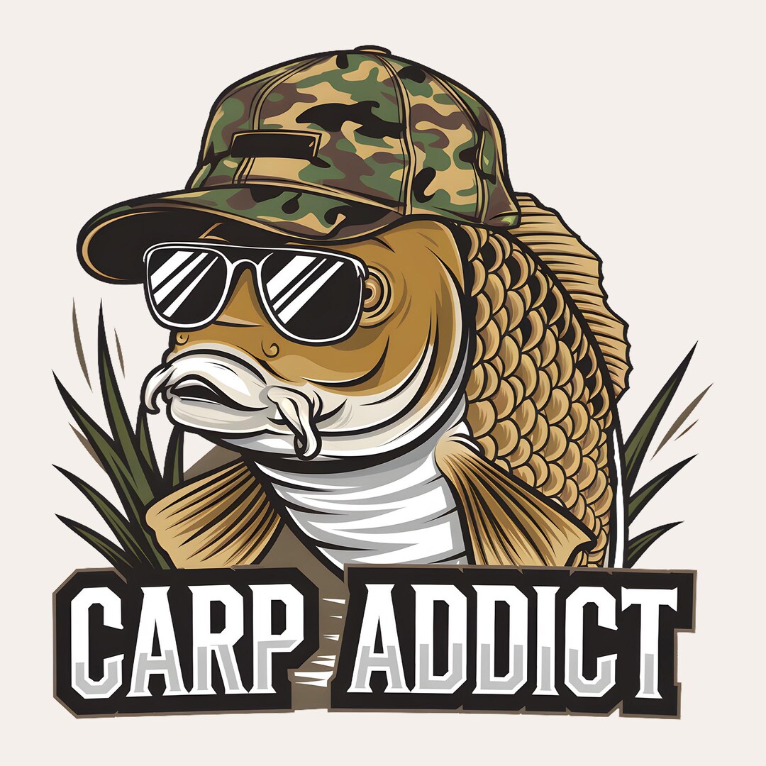 Carp Addict Fishing PNG | Humorous Carp Fishing Sublimation | Common ...