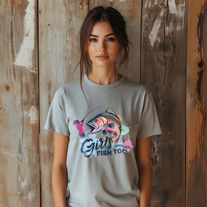 Women Fish Too PNG | Reel Girls Fish PNG | Girl Fishing Sublimation ...