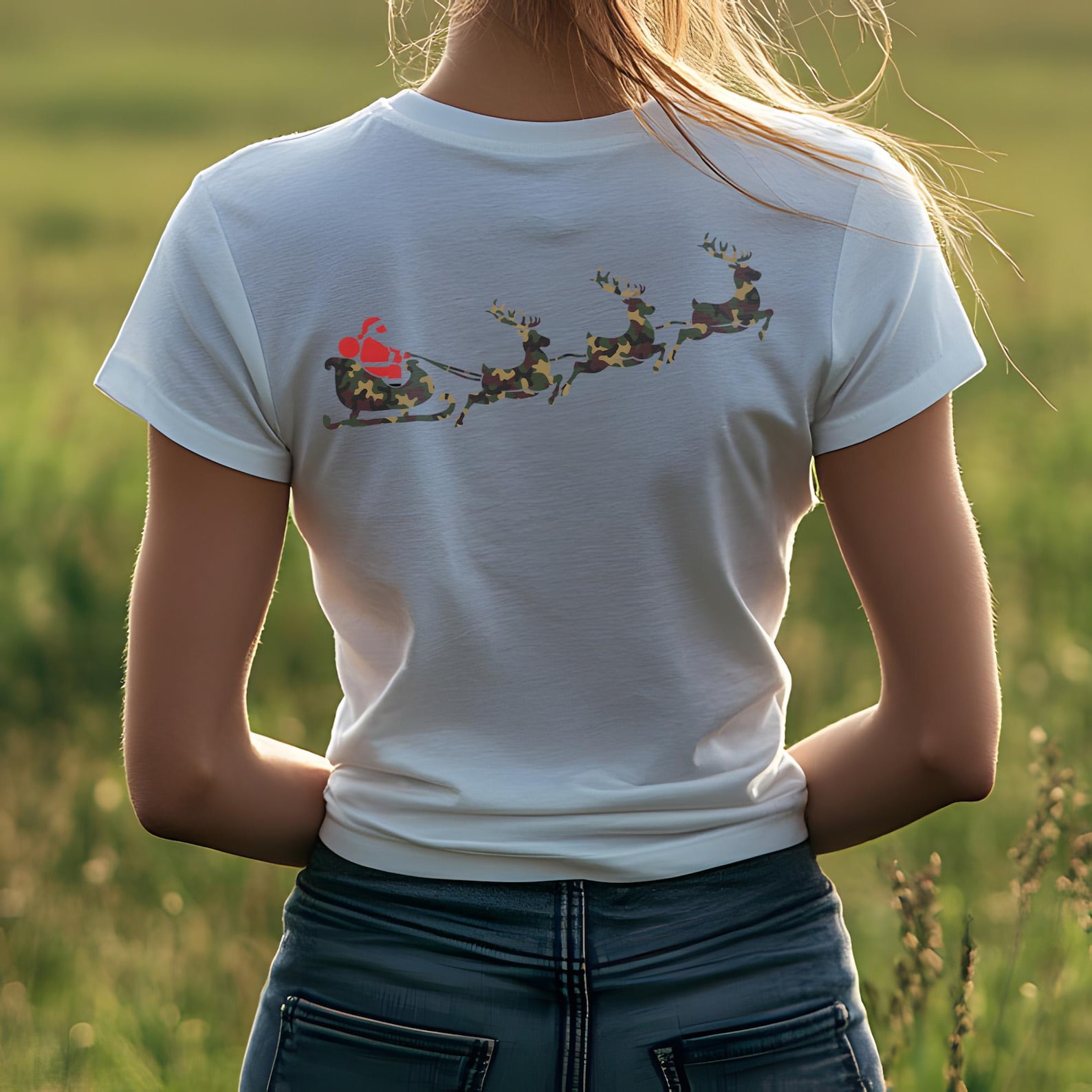 Retro Camo Santa Clipart | Hunting PNG | Vintage Camo Design | Kids ...