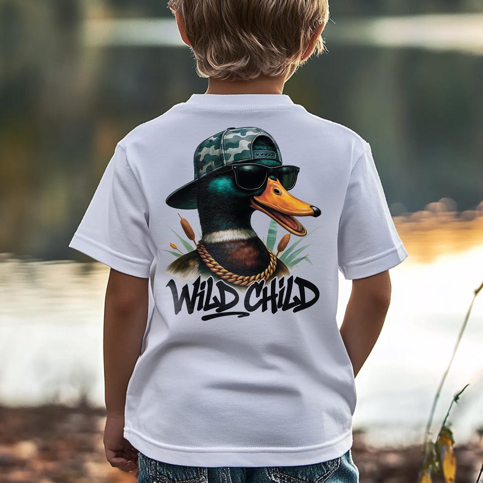 Wild Child Duck PNG | Swag Camo Duck Design | Cool Duck With Chain ...