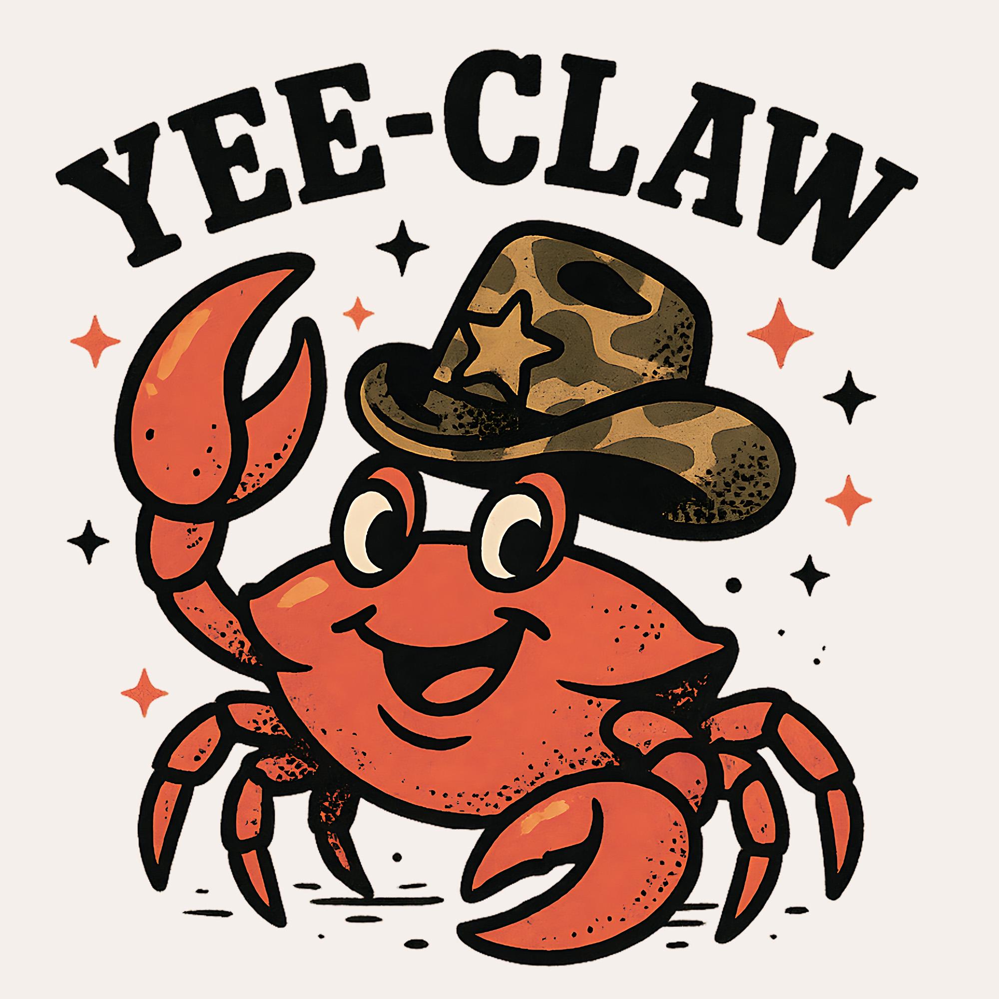 Yee-claw Crab PNG, Funny Southern Beach Cowboy Crab With Camo Hat ...