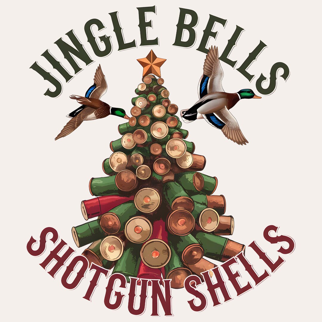 Jingle Bells Shotgun Shells PNG | Hunting Christmas Tree Clipart With ...