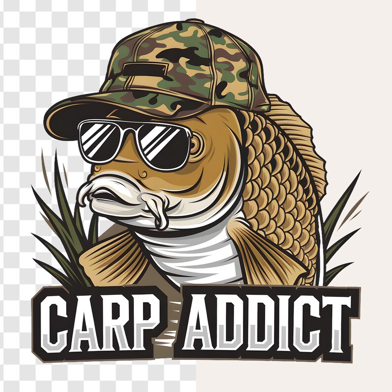 Carp Addict Fishing PNG | Humorous Carp Fishing Sublimation | Common ...