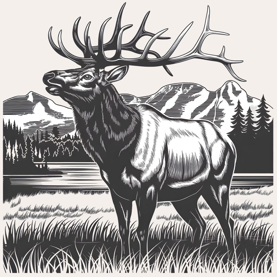 SVG Bugling Bull Elk | Elk Hunt SVG | Laser Cut Elk File Download ...