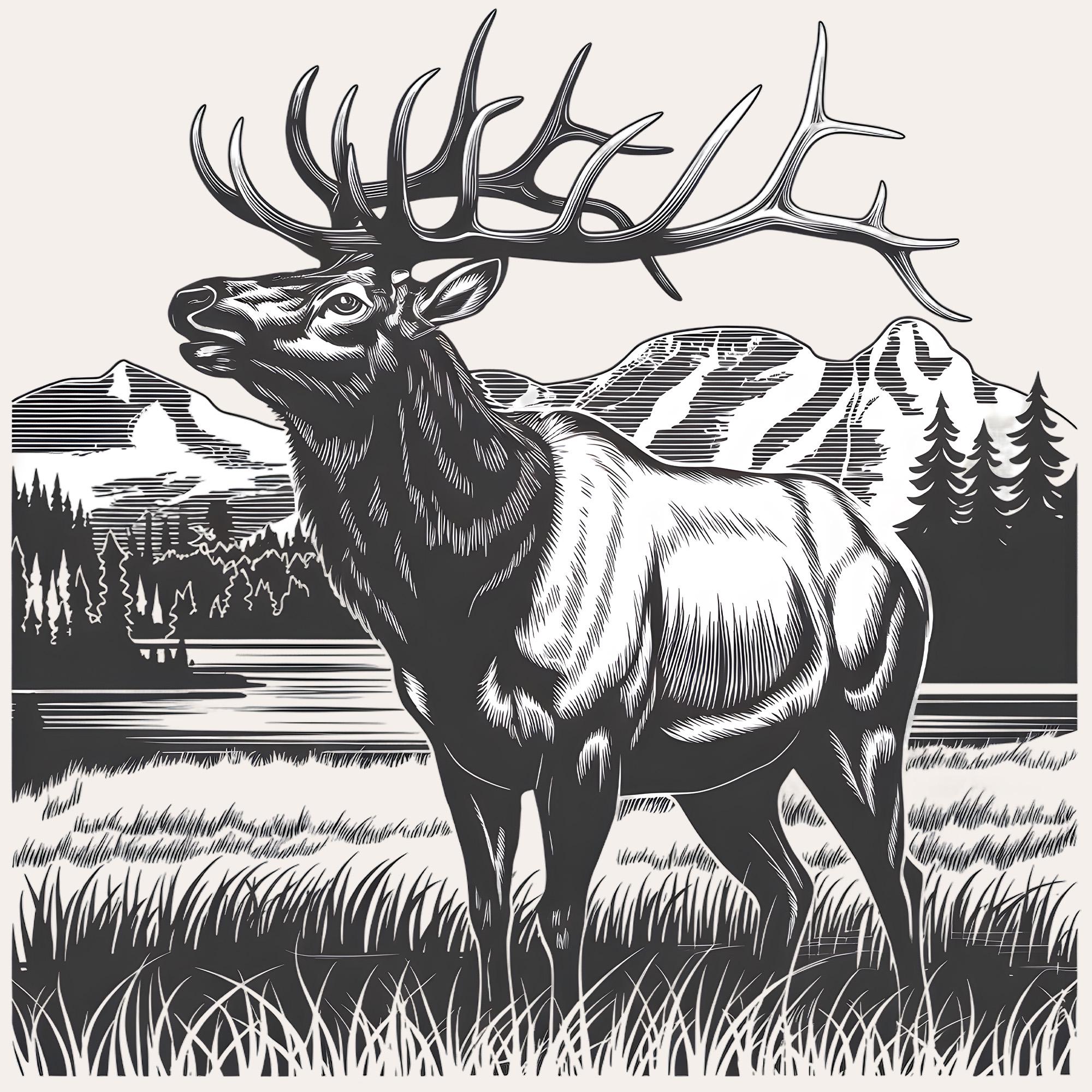 SVG Bugling Bull Elk | Elk Hunt SVG | Laser Cut Elk File Download ...