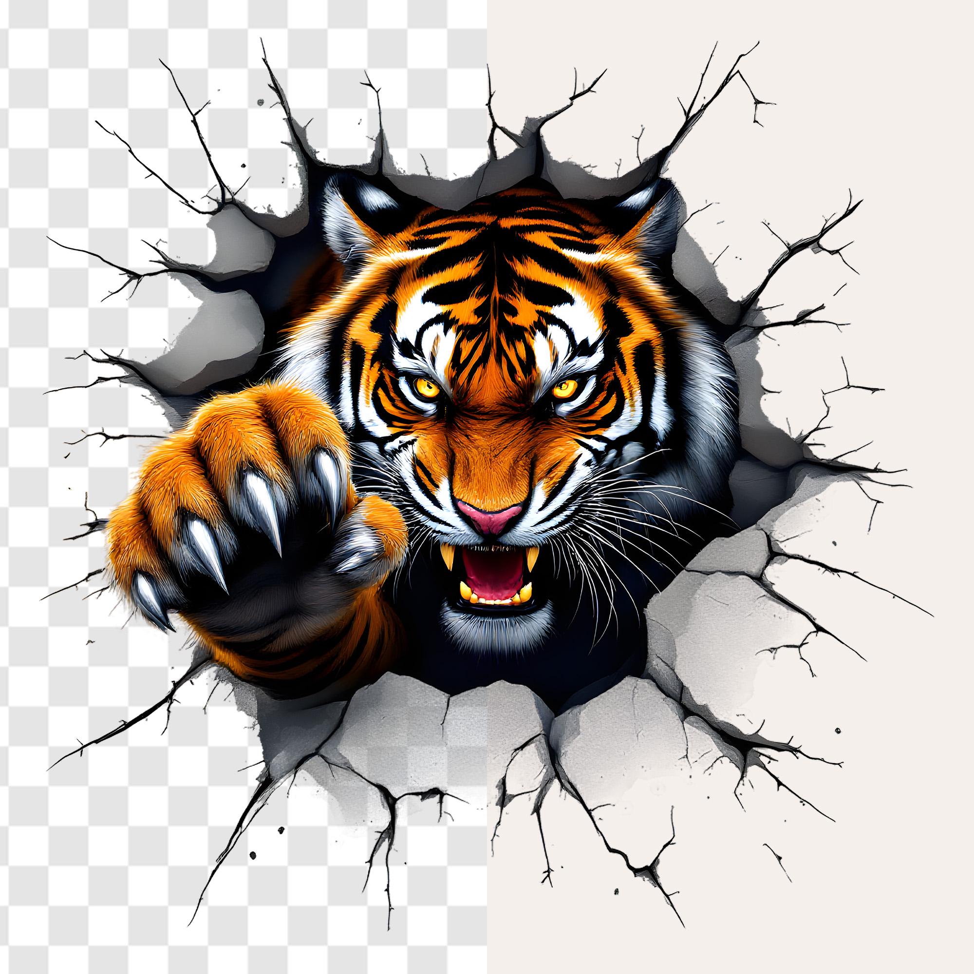 Watercolor Tiger Claw PNG | Instant Download | Aggressive Tiger Scratch ...