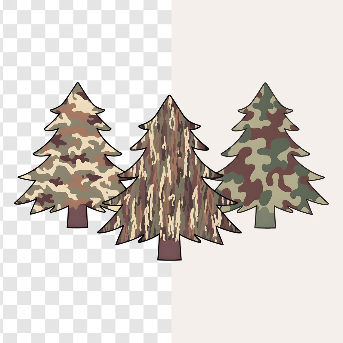 Old School Camo Christmas Tree PNG | Hunting Christmas Design | Kids ...