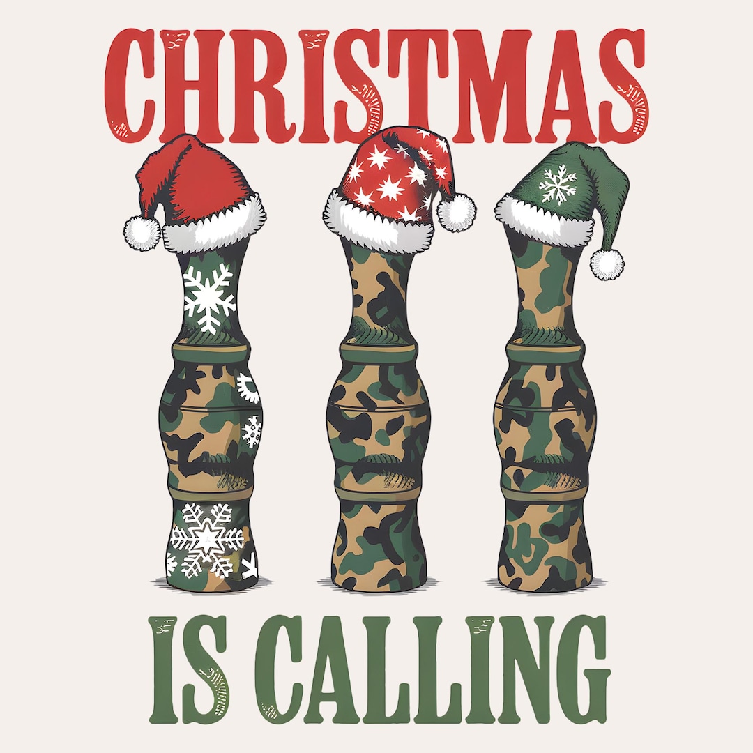 Christmas Calling PNG | Duck Call Christmas Camo | Hunting Apparel ...
