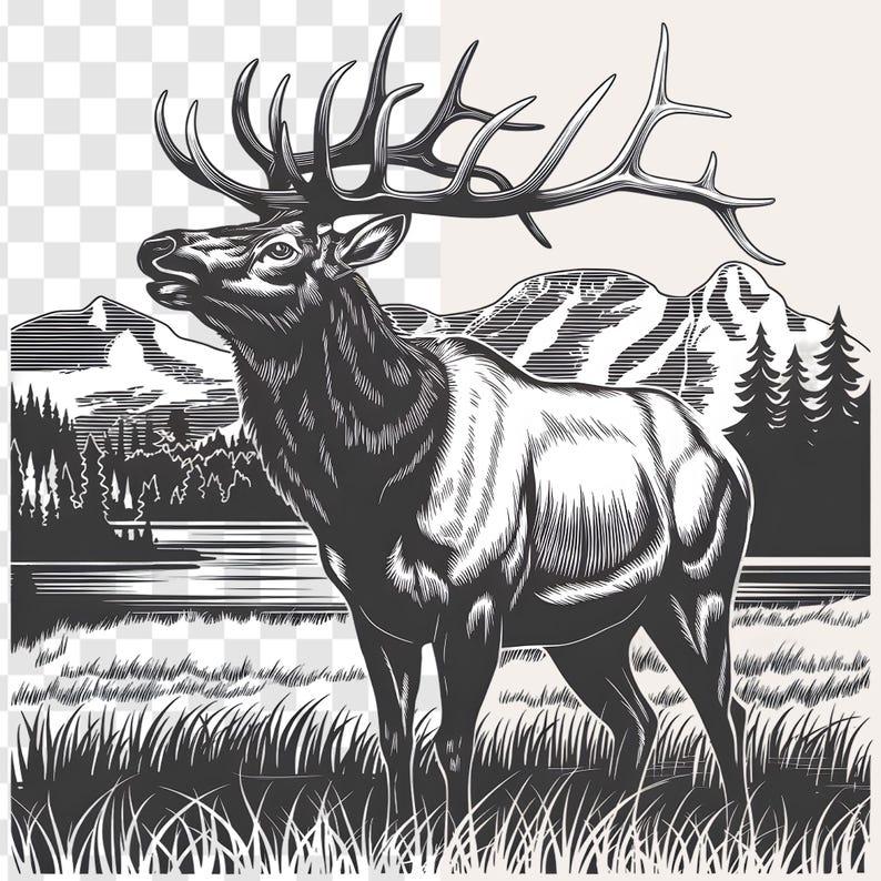 SVG Bugling Bull Elk | Elk Hunt SVG | Laser Cut Elk File Download ...