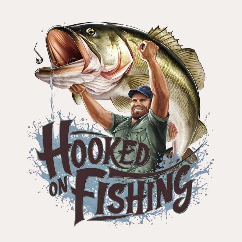 Hooked on Fishing | Instant Download | Reel Fun Fishing Designs ...