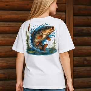 Common Carp Sublimation Design | Jumping Carp PNG | Watercolor Fishing ...