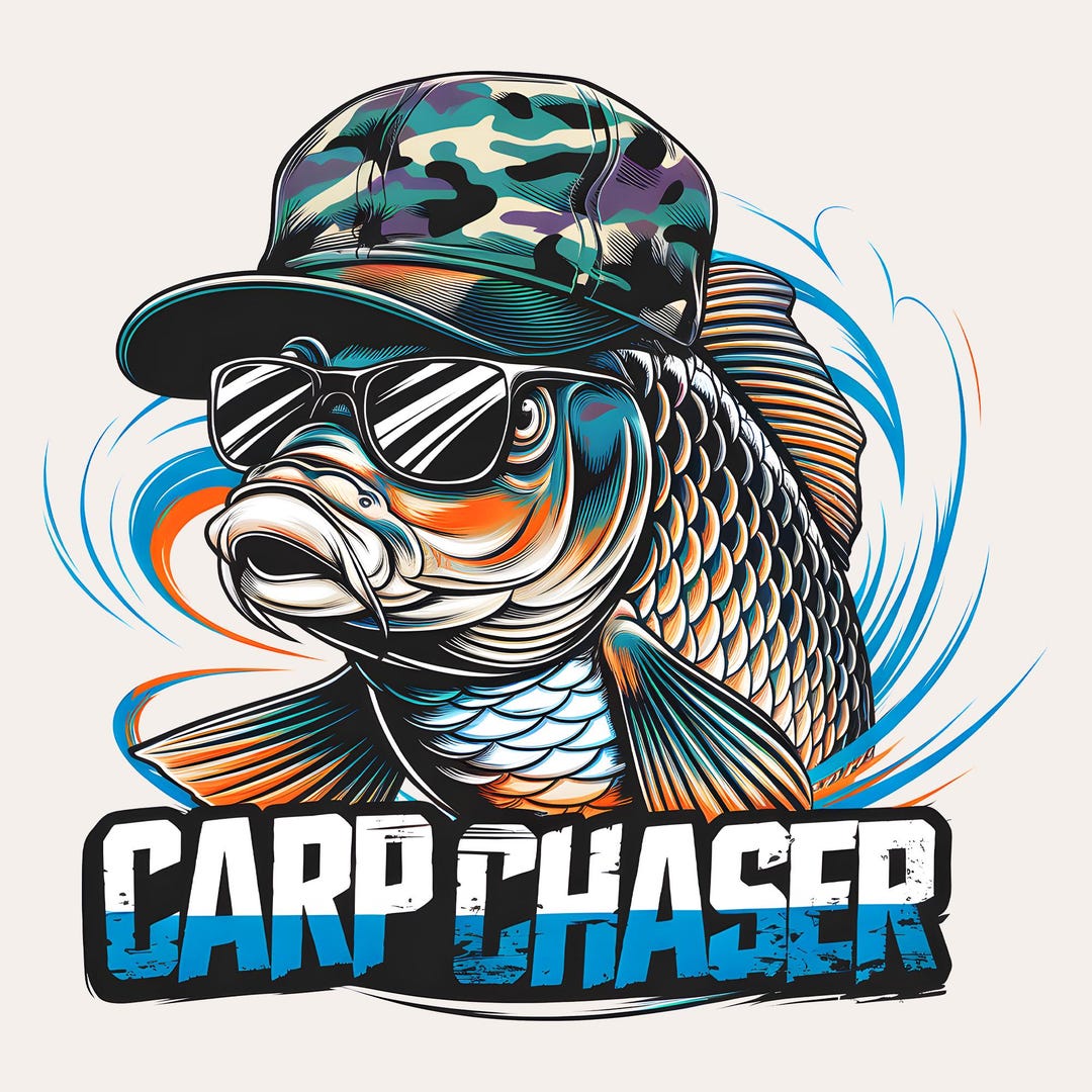Carp Chaser PNG | Funny Carp Fishing Sublimation Design | Common Carp ...