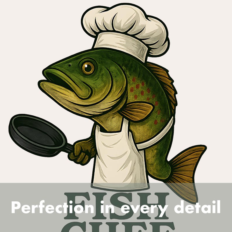 Fishi Chief PNG | Funny Fish Chef Cooking Clipart | Cartoon Fish in ...