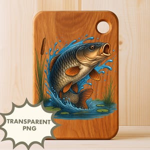 Common Carp Sublimation Design | Jumping Carp PNG | Watercolor Fishing ...
