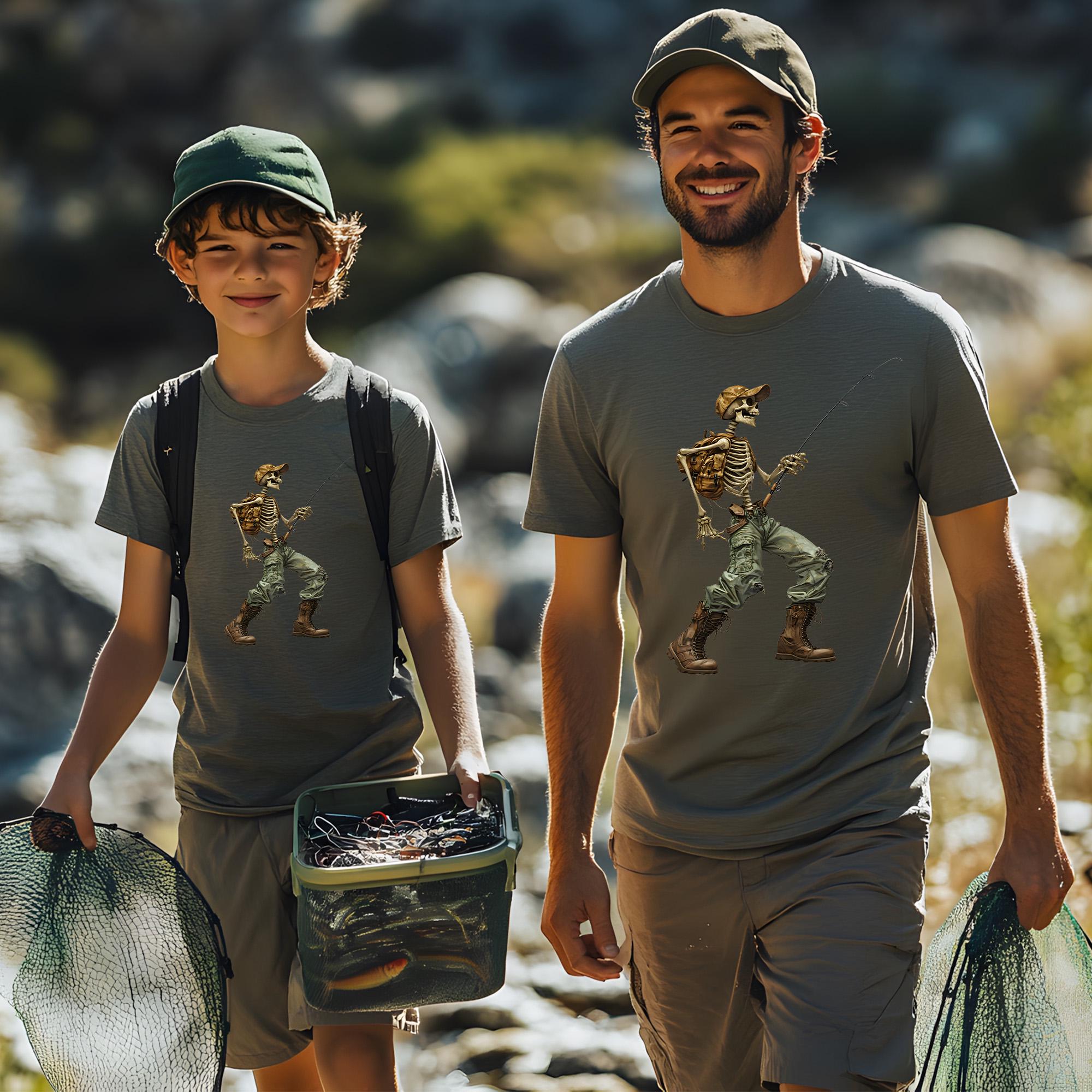 Skeleton Fisherman PNG | Funny Fishing Graphic | Spooky Angler Design ...