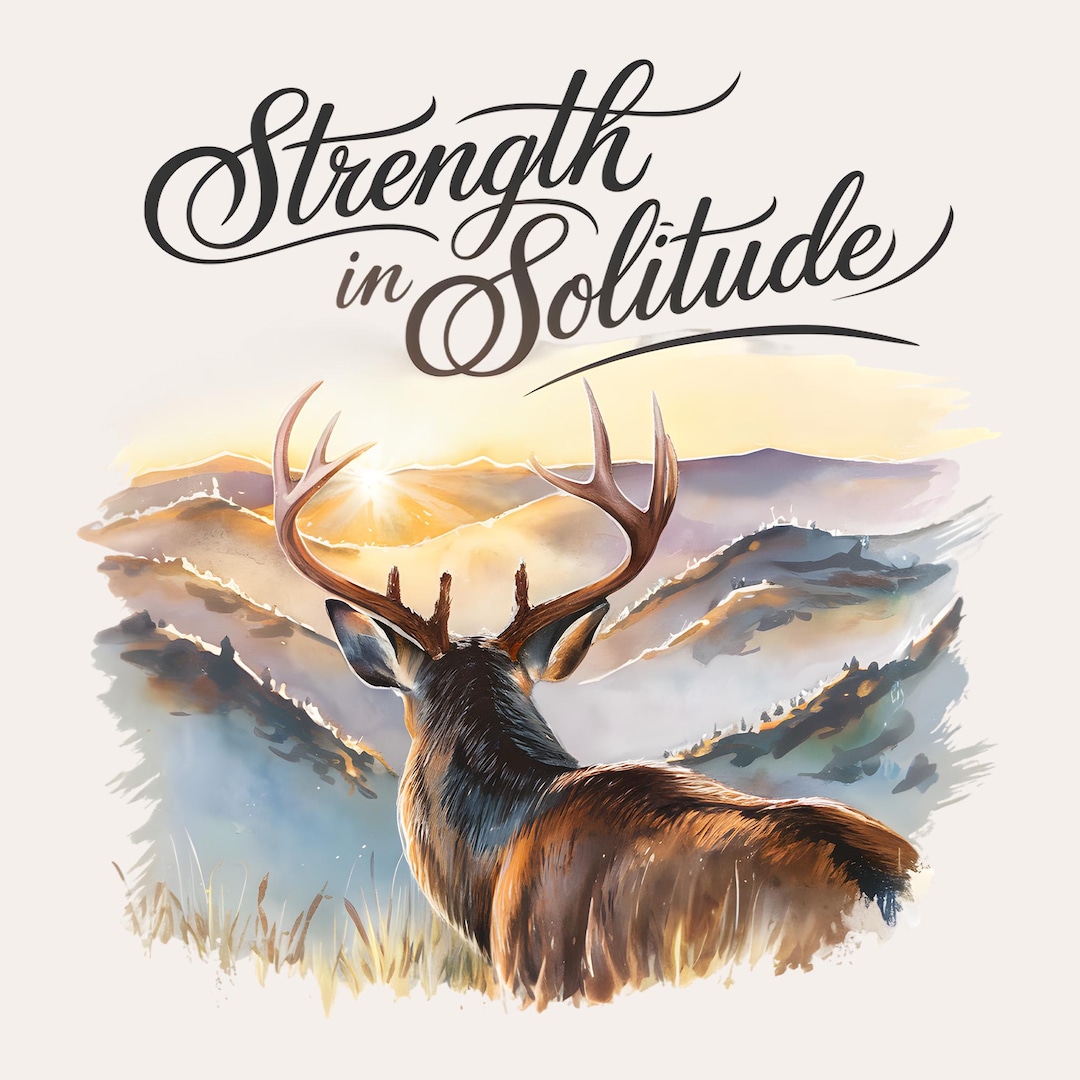 Deer at Sunset PNG | Strength in Solitude Design | Majestic Stag ...