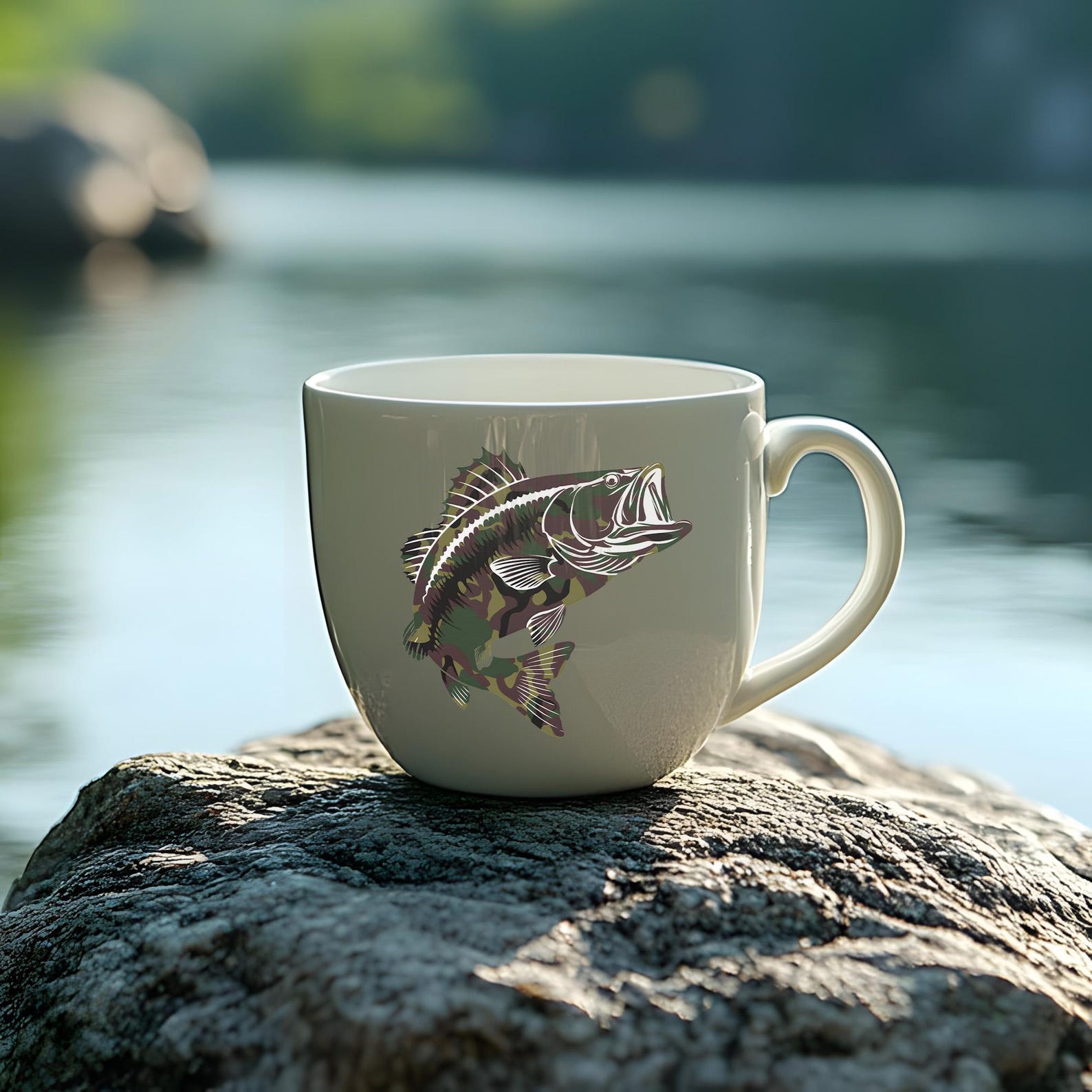 Old School Camo Bass PNG | Bass Fishing Sublimation PNG | Camo Fish ...