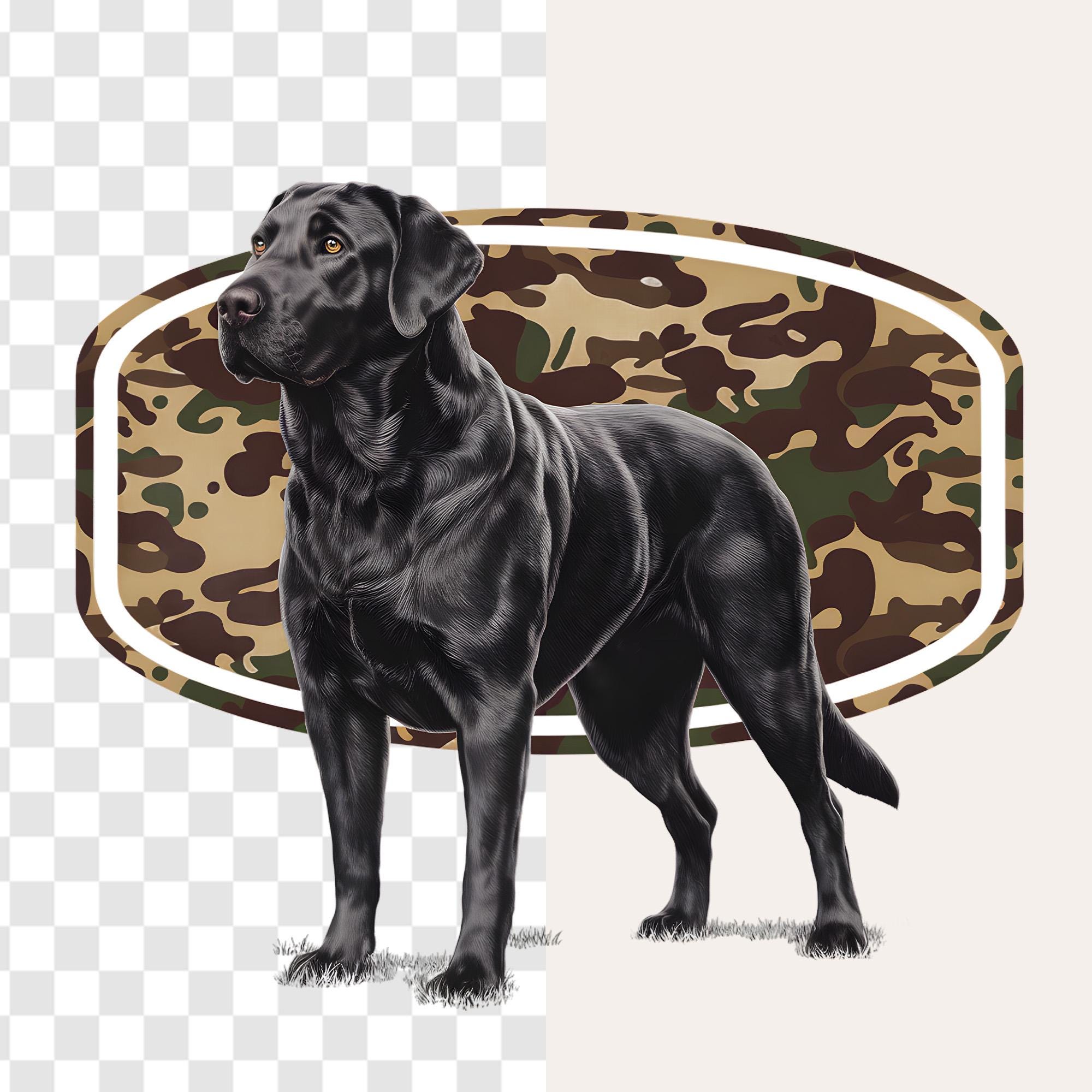 Camo Hunting Dog Sublimation | Raccoon and Black Labrador Hunting PNG ...